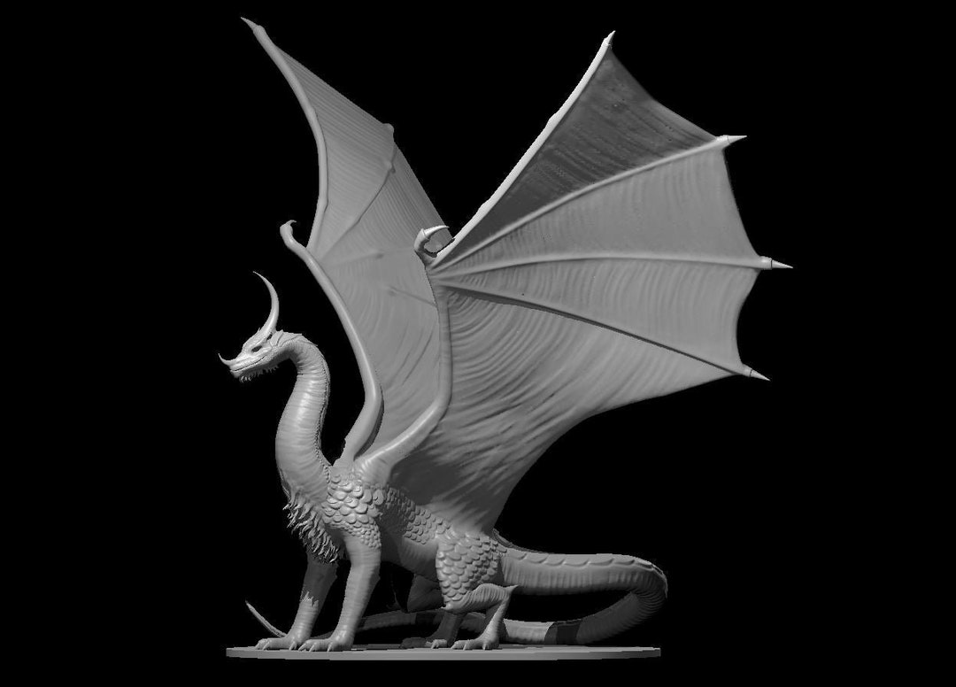 Ancient Moonstone Dragon Miniature Model for D&D Dungeons and Dragons ...