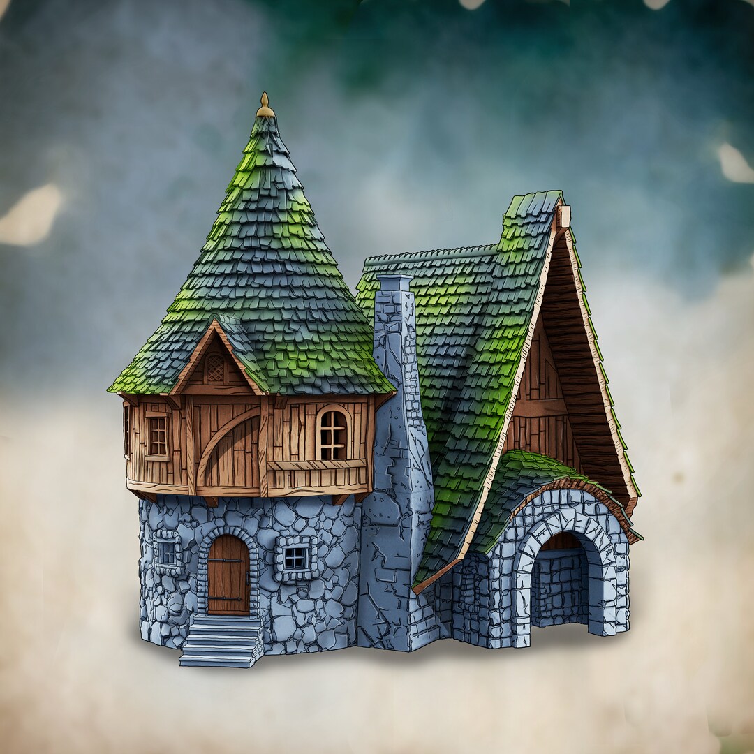 3D Printed 2 Storey Wizards Tower House With Playable Interior for ...