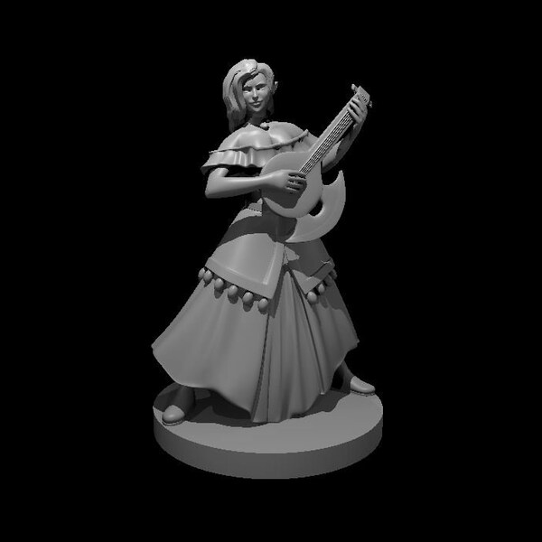 Female Elf Bard With Lute Miniature - Etsy
