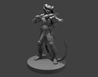 Tiefling Ranger With Swords Miniature - Etsy