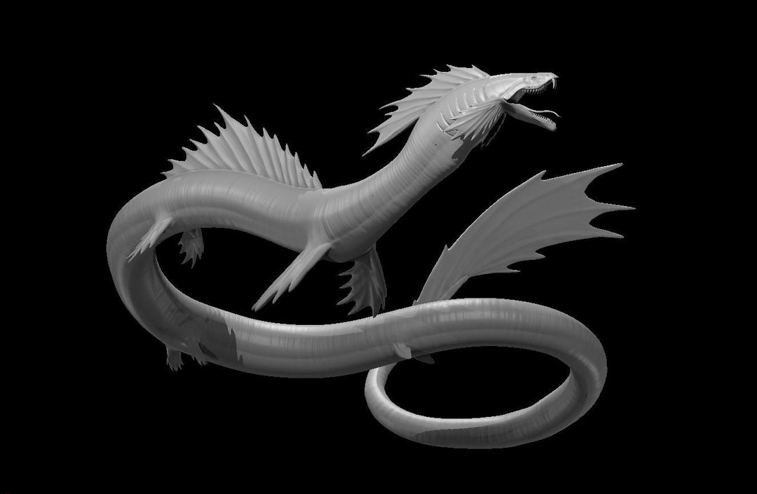 Ancient Sea Serpent Miniature Model for D&D Dungeons and Dragons ...