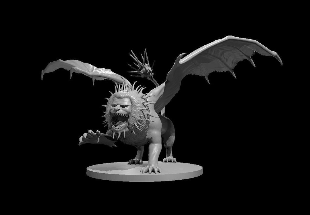 Manticore Terrestrial Miniature Model for D&D Dungeons and Dragons ...