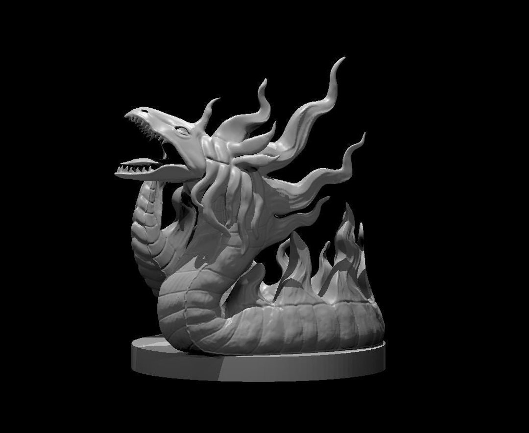 Fire Snake Miniature Model for D&D Dungeons and Dragons, Pathfinder and ...