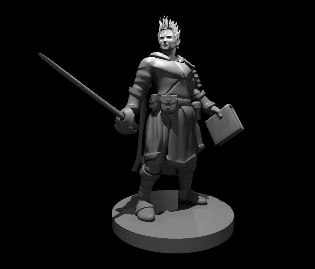 Fire Genasi Blood Hunter Miniature Model for D&D Dungeons and Dragons ...