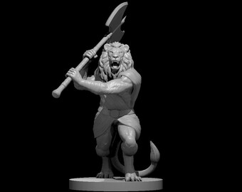 Lionfolk / Leonin Barbarian Miniature Nomads of Droughtlads Mammoth ...