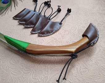 Hand Made Archery Leather String Keeper for Longbow / Horsebow / LARP ...