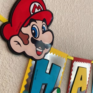 Super Mario Happy Birthday Banner Super Mario Birthday Party Decor ...