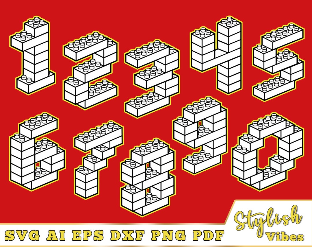 Buy Brick Numbers Svg File. Banners SVG File. Printable Brick Online in ...