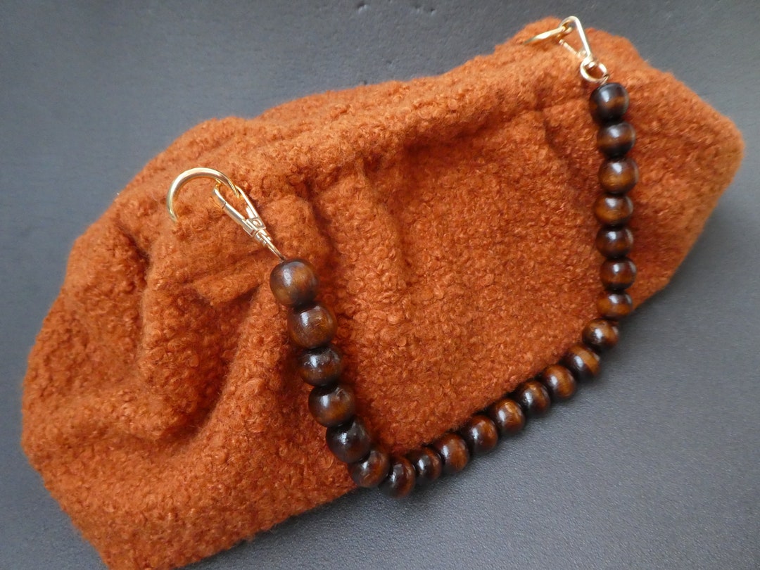 Large Teddy Frame Bag for Women, Minimalist Boucle Handbag, Handmade ...