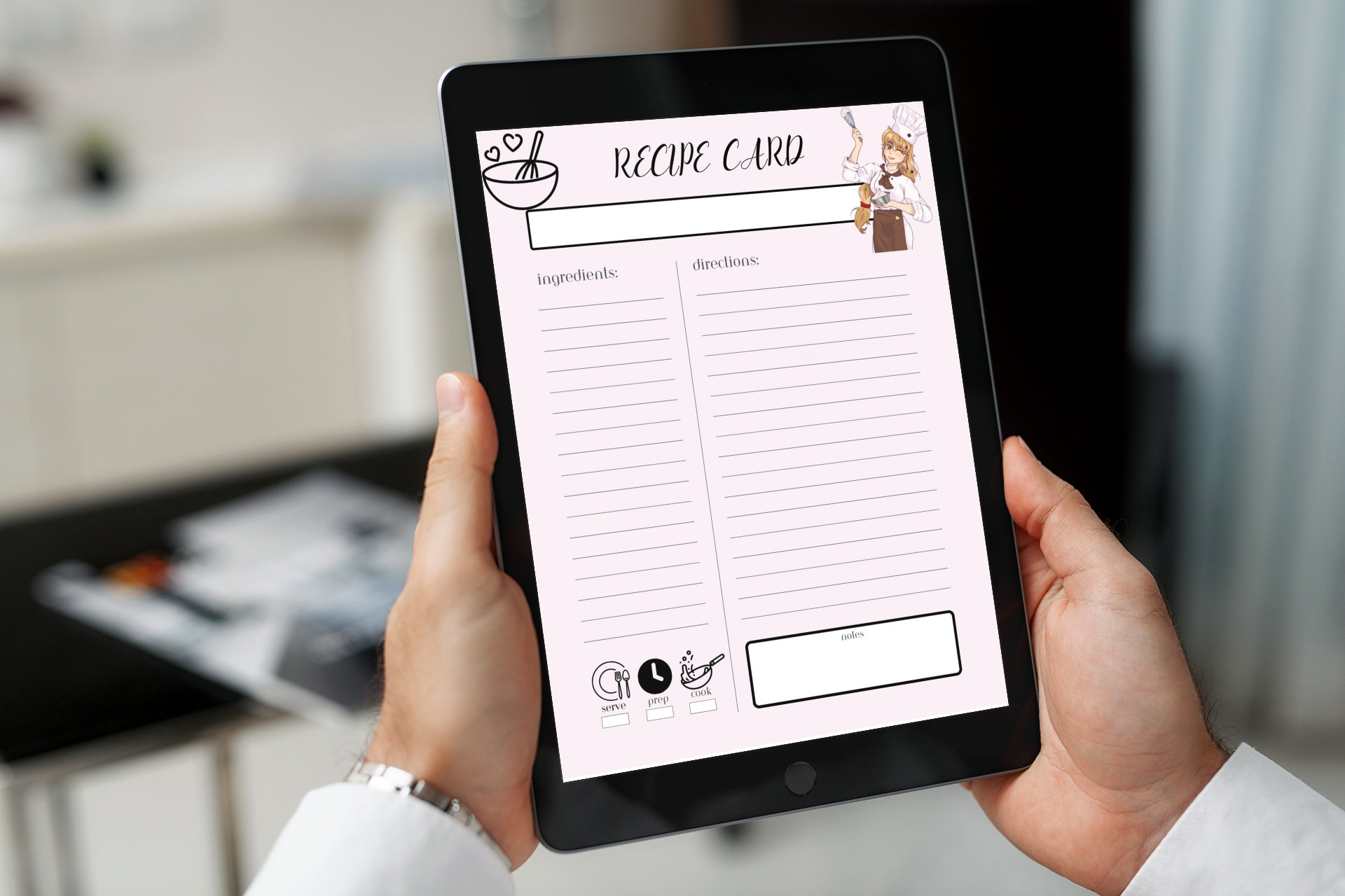 Recipe Card Template|cooking Planner| Digital Planner| Printable ...