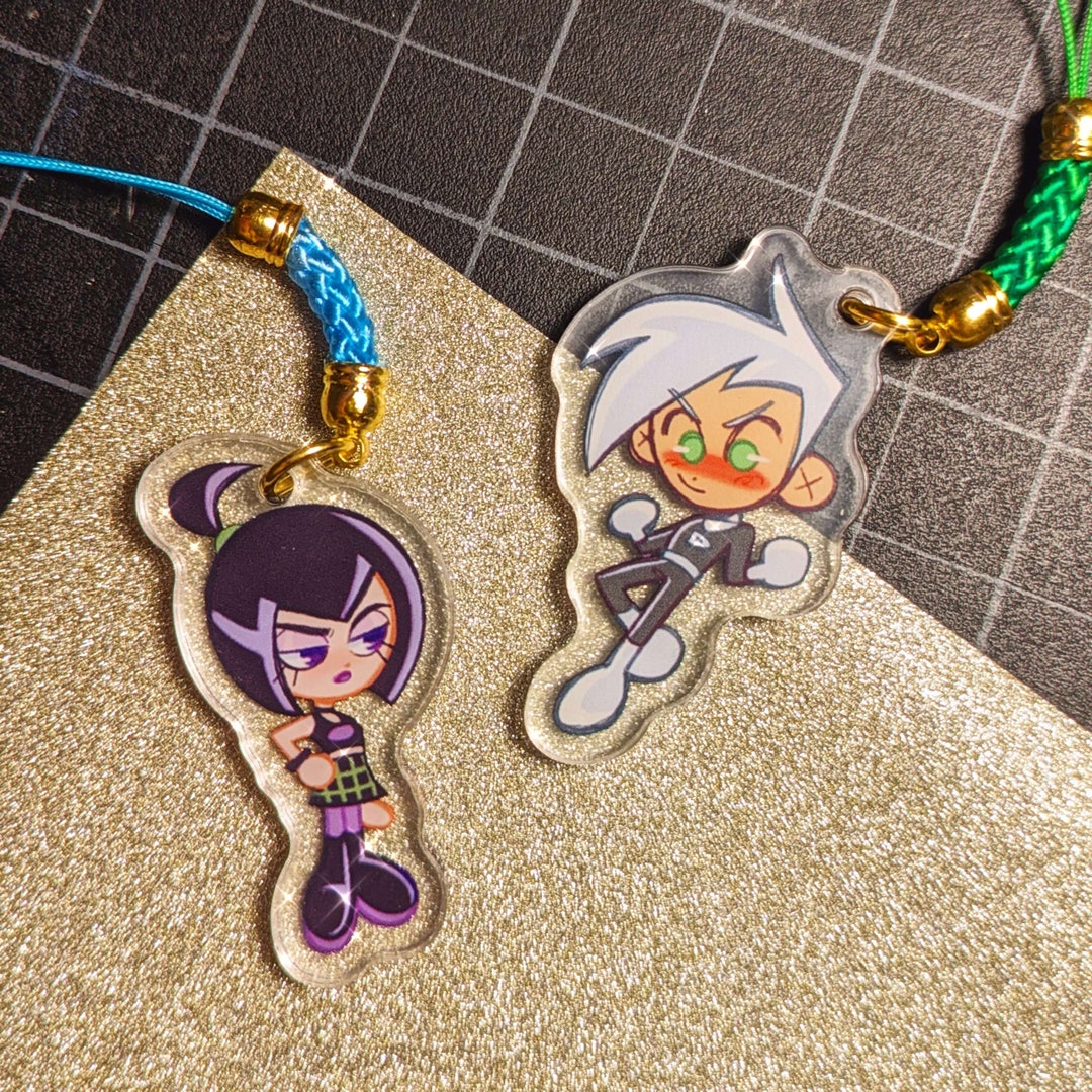 DANNY PHANTOM Acrylic Phone Charms sam & Danny - Etsy