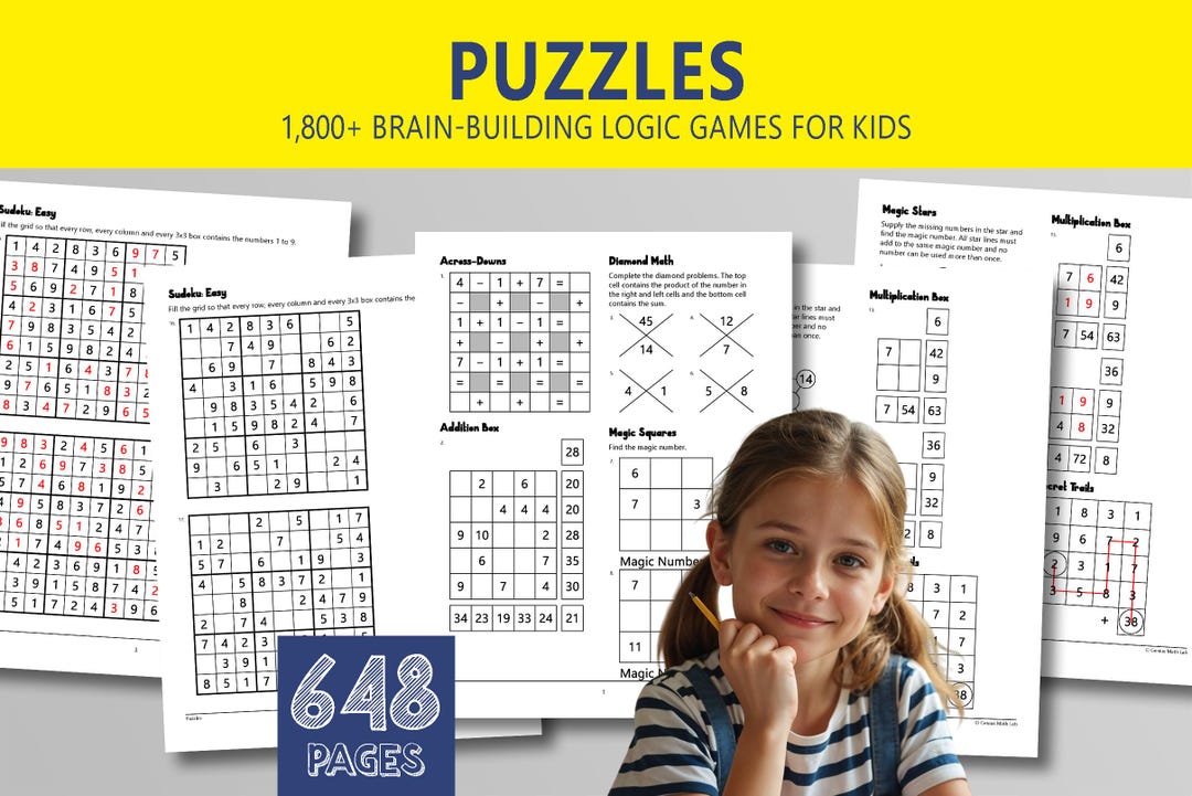 Math Puzzle: 1800+ Brain Teaser for Kids, Grades 3–5 (printable PDF) - Etsy