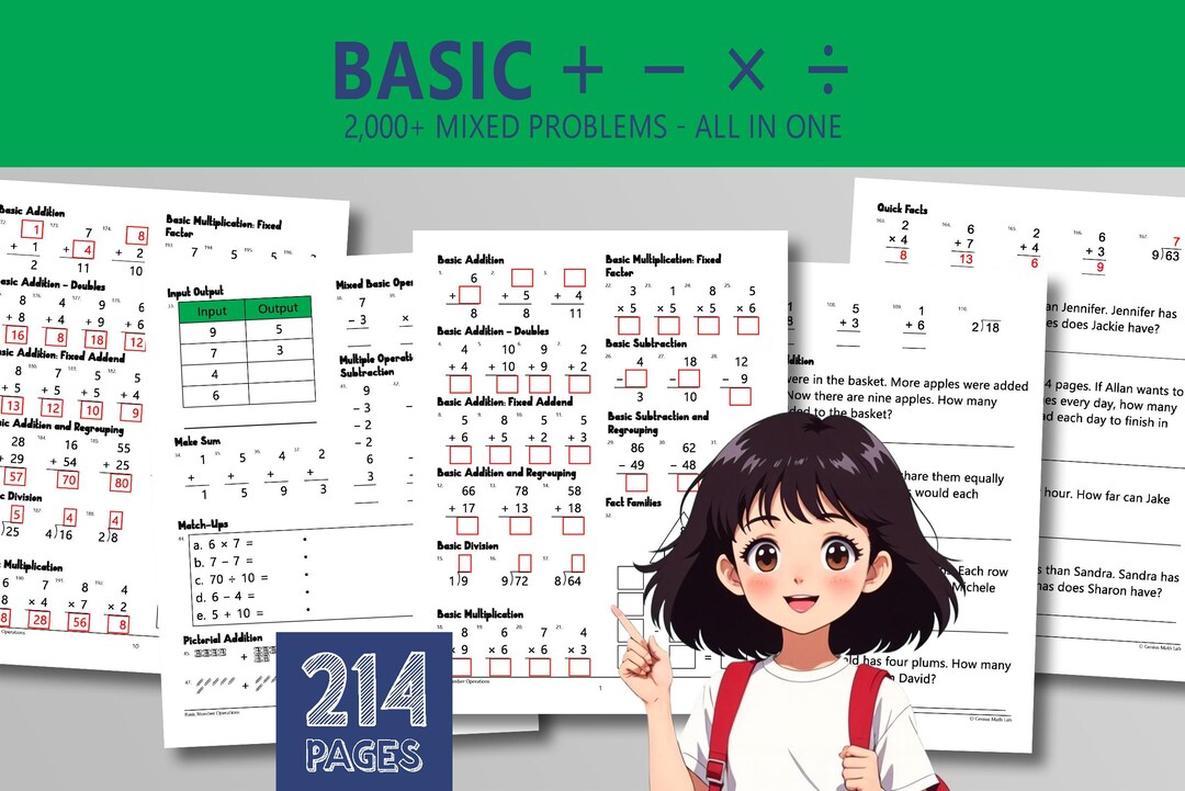 Math Worksheets 1st Grade: Addition, Subtraction, Multiplication ...