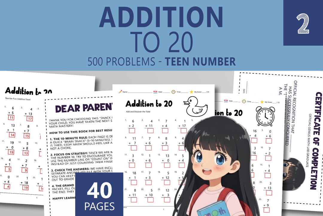 1st Grade Math Worksheets | Addition to 20 | Mental Math Drills & Facts ...