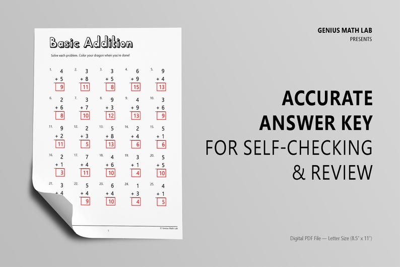 Basic Addition Worksheets Dragon Theme | 1000 Problems | Printable Math ...