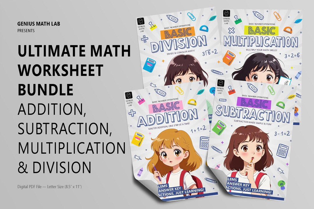 Ultimate Math Learning Bundle | Basic Addition, Basic Subtraction ...