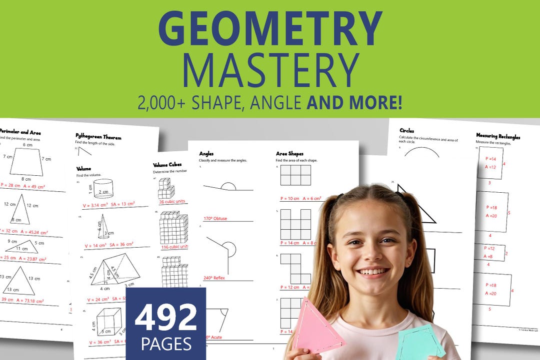 Geometry Workbook: 2000 Shapes Angles Lines Practice Grades 3-5 PDF - Etsy