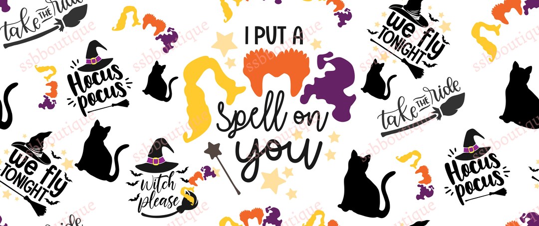 Hocus Pocus Libbey Glass Wrap, Seamless, Jpeg, Png, Hocus Pocus ...