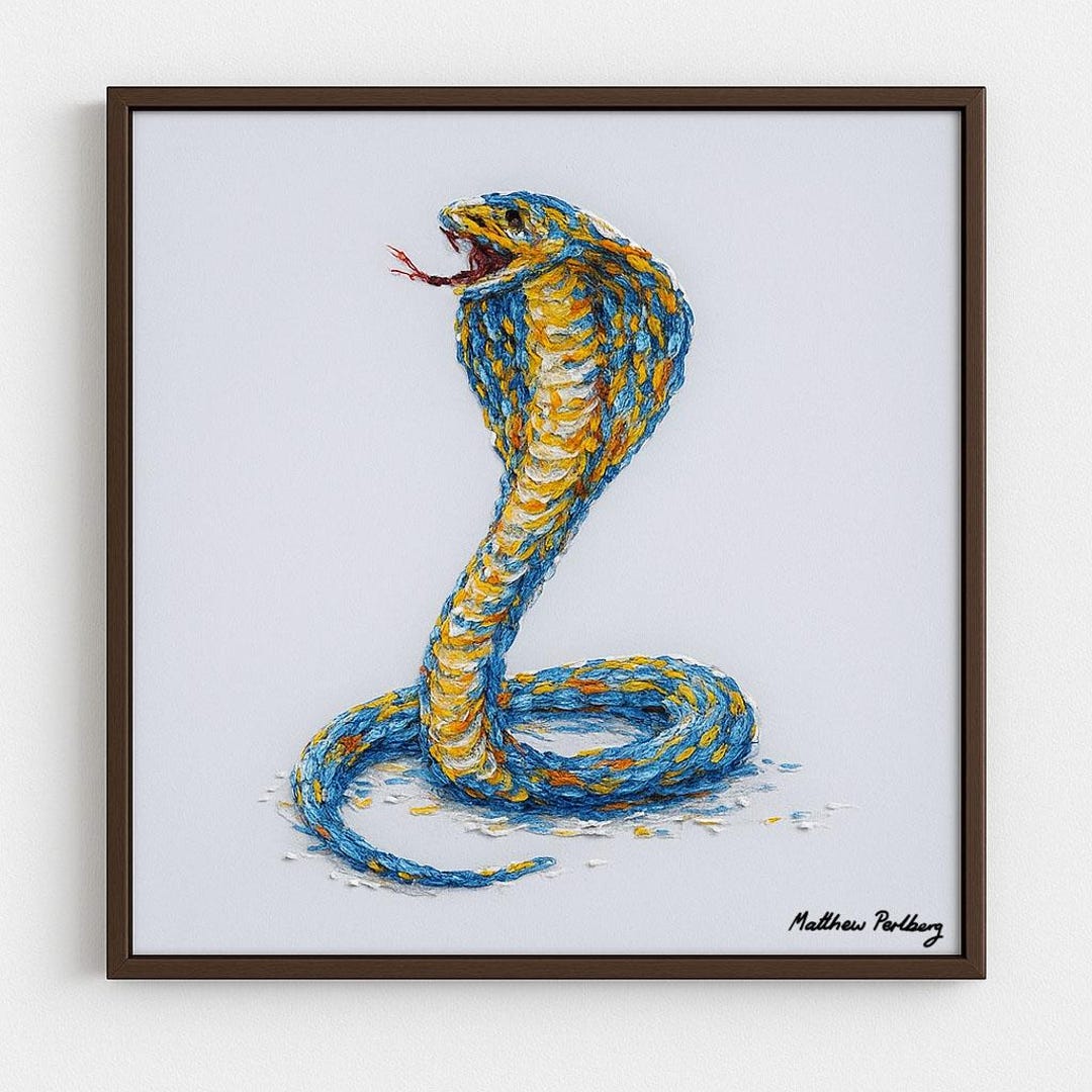 Cobra Snake Oil Painting: Original Animal Art on Canvas, 30" - Etsy