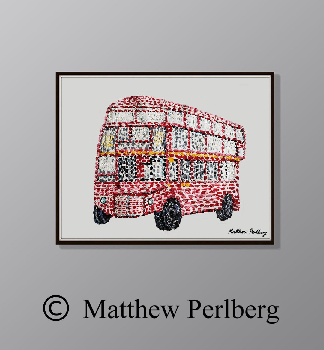 London Bus 48" Oil Painting Original Painting on Canvas, Modern Art ...