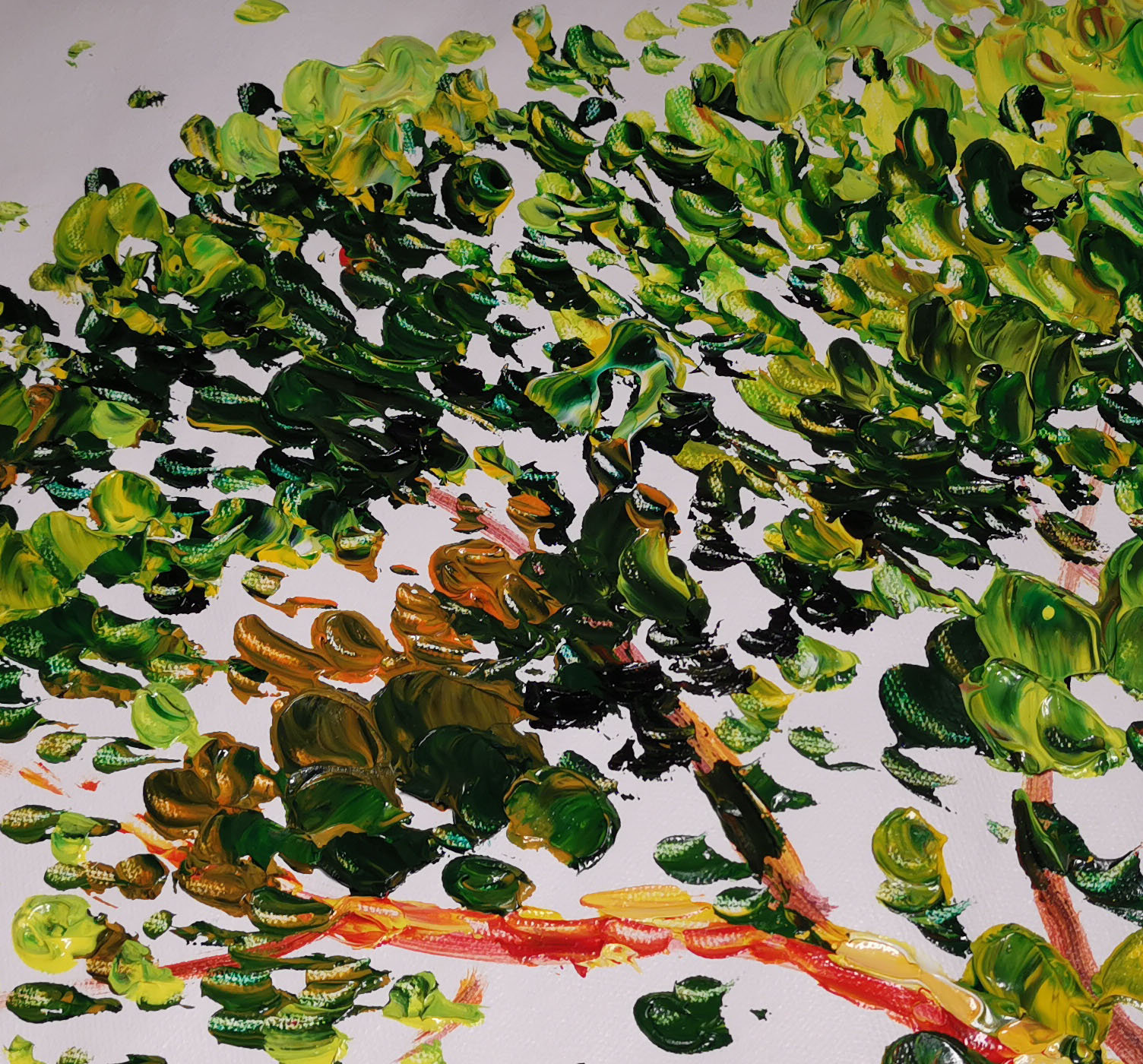 Tree 40" Original Oil Painting on Canvas, Thick Layered Art, Tree of ...