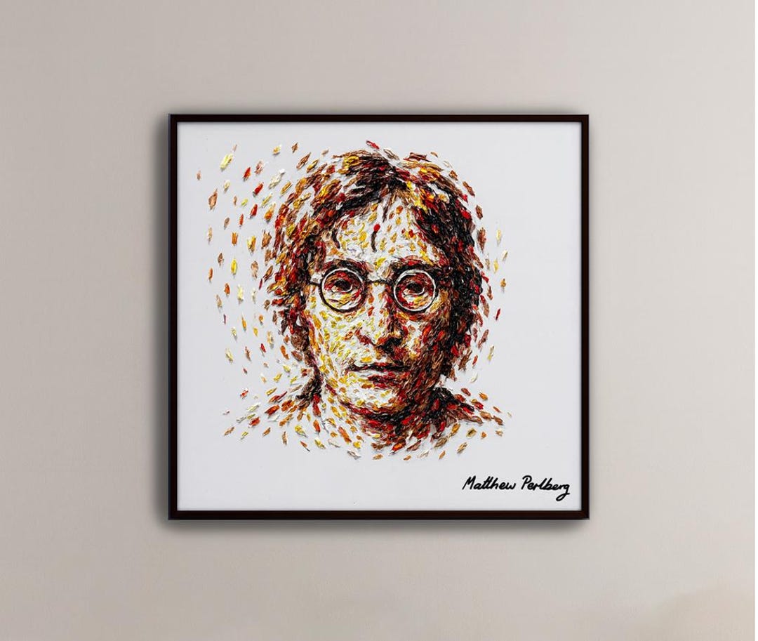 John Lennon Portrait: Impasto Oil Painting on Canvas - Matthew Perlberg ...