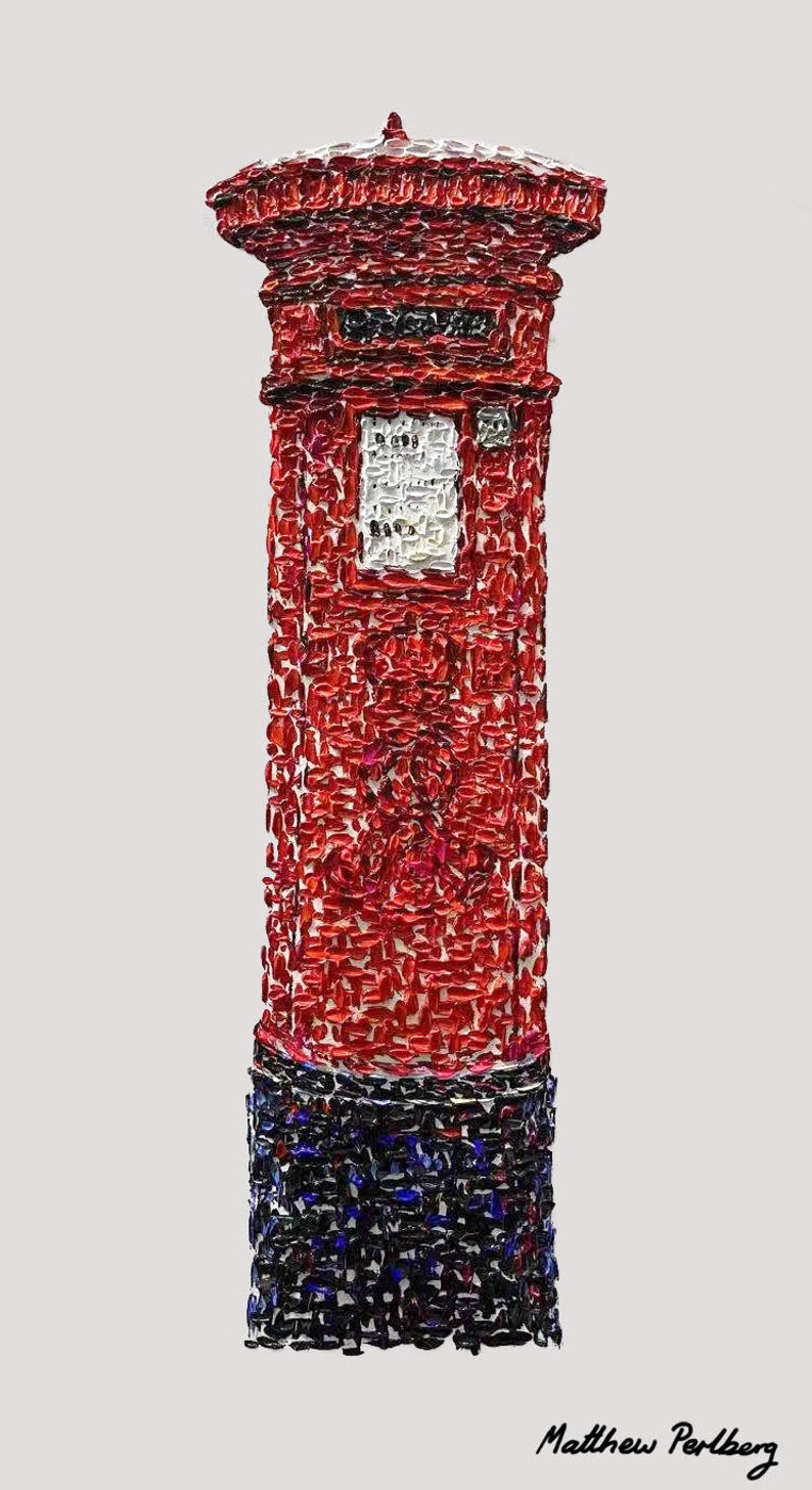 Red Post Box 32 Oil Painting on Canvas, Modern Art, Ideal Gift, London ...