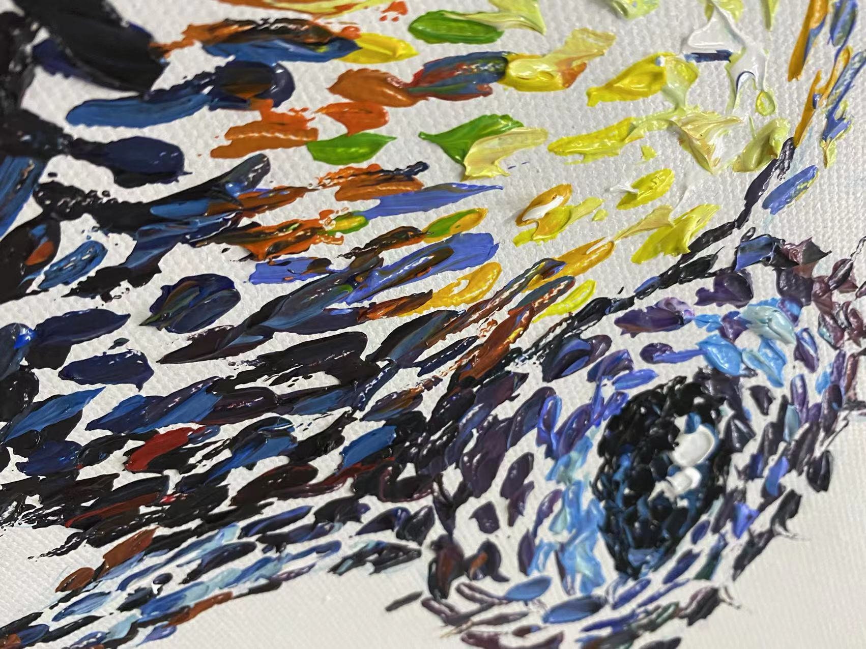 Honey Bee 25 Original Oil Painting on Canvas, Beautiful Composition of ...