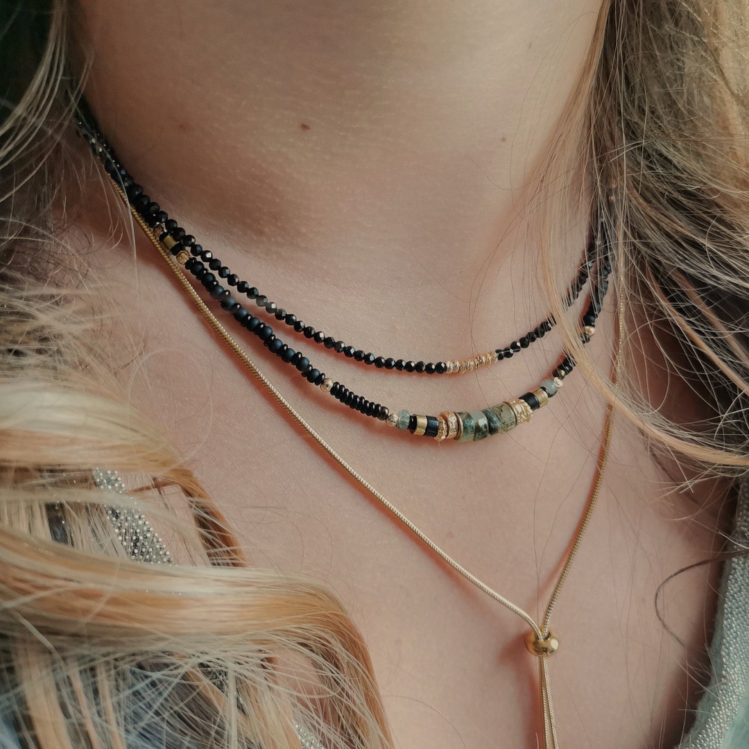 Pearl Necklace for Women Chic Fashion Jewelry Heishi Necklace Black ...