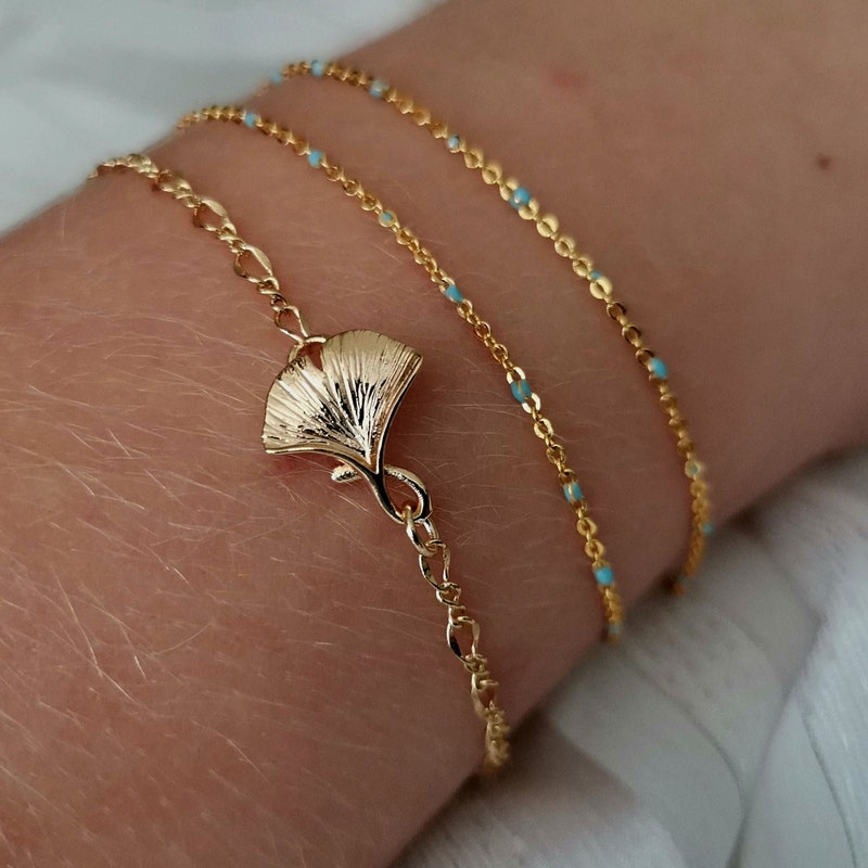 Ginkgo Bracelet, Ring - Etsy