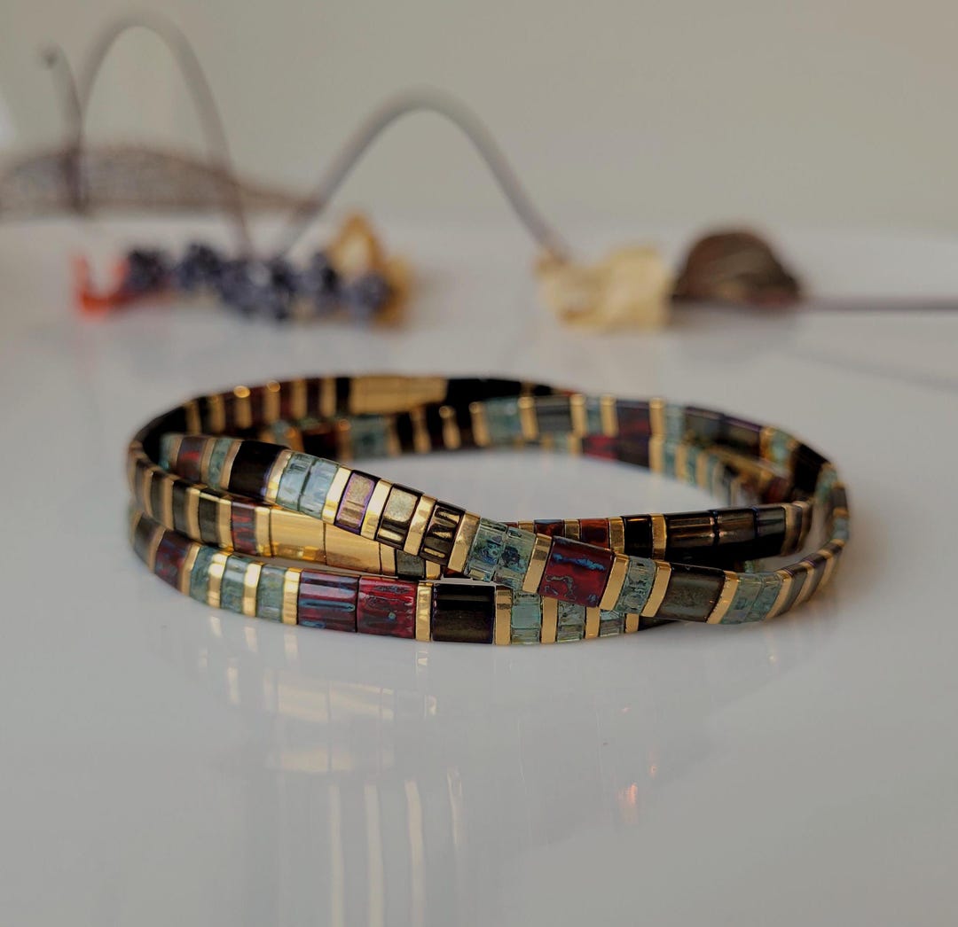 Bracelet Plat Miyuki Pour Femme Bracelet Japonais Perles Tila Bracelet ...