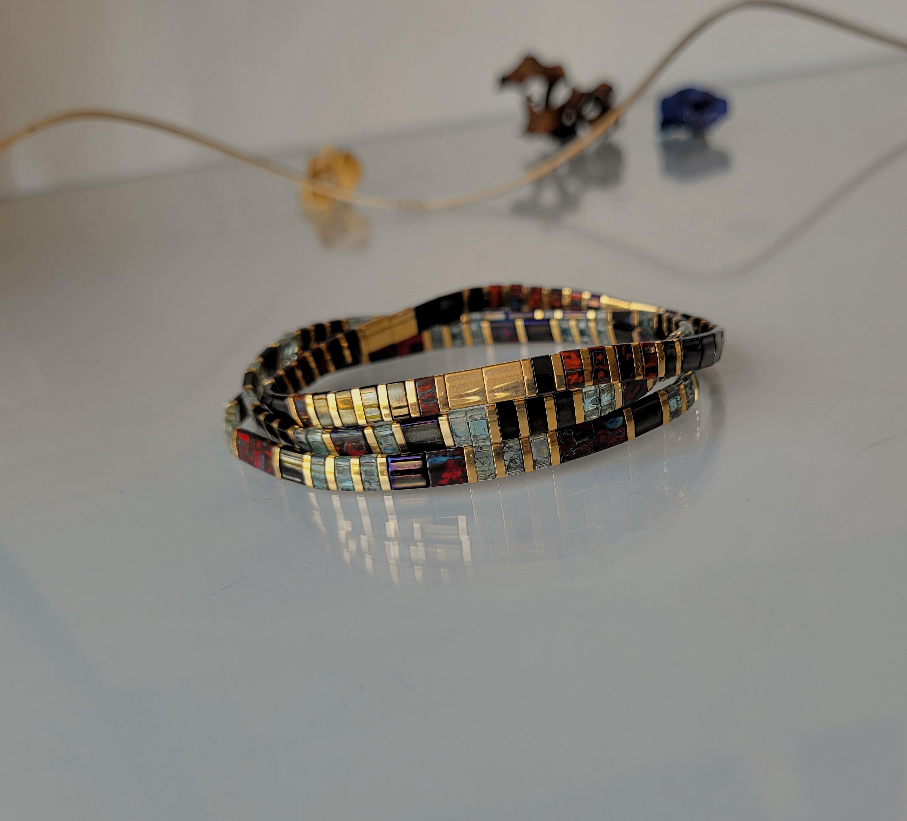 Bracelet Plat Miyuki Pour Femme Bracelet Japonais Perles Tila Bracelet ...