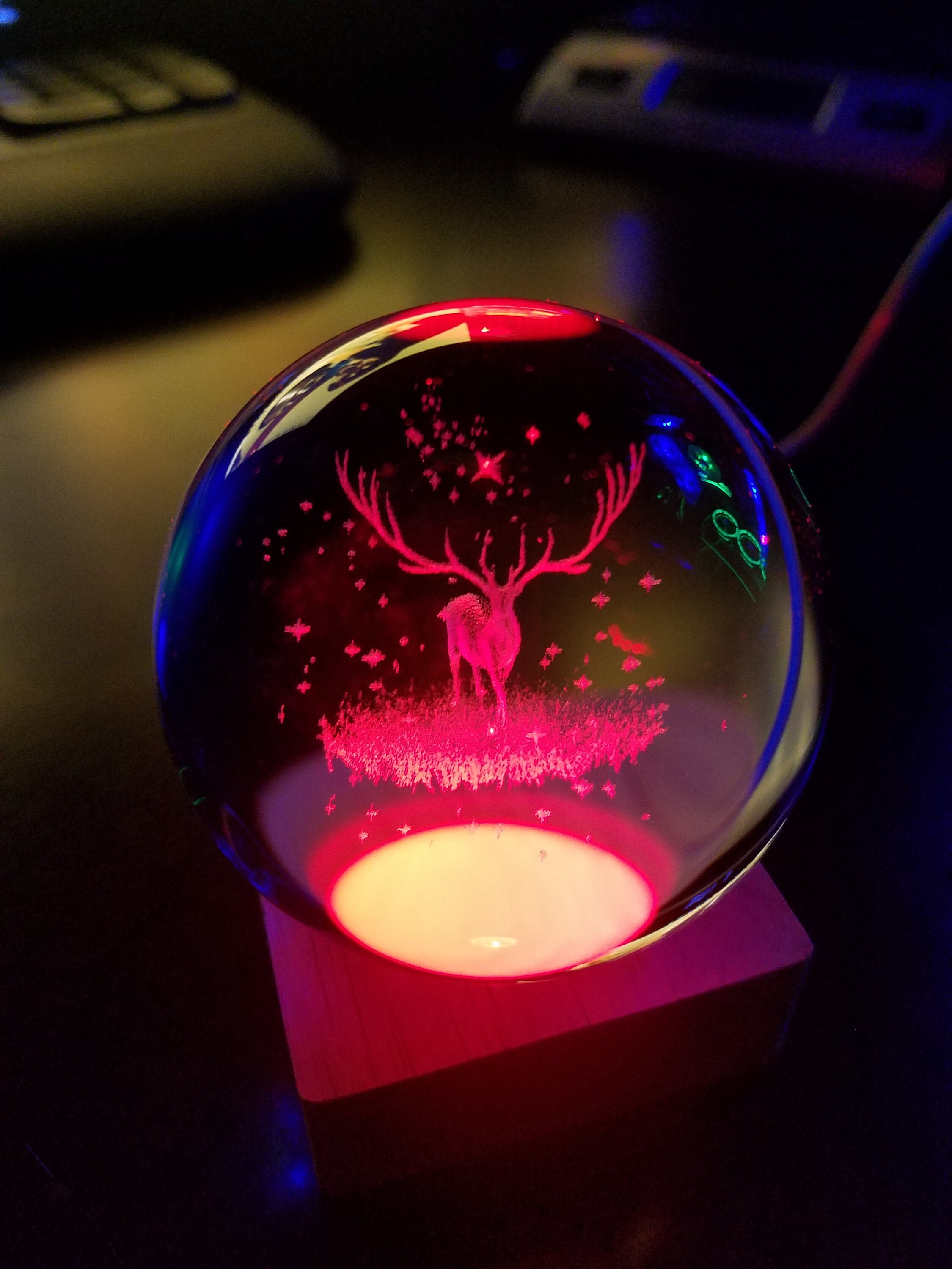 Cosmos Series Crystal Ball Night Lights, Reindeer, Desktop Bedroom - Etsy