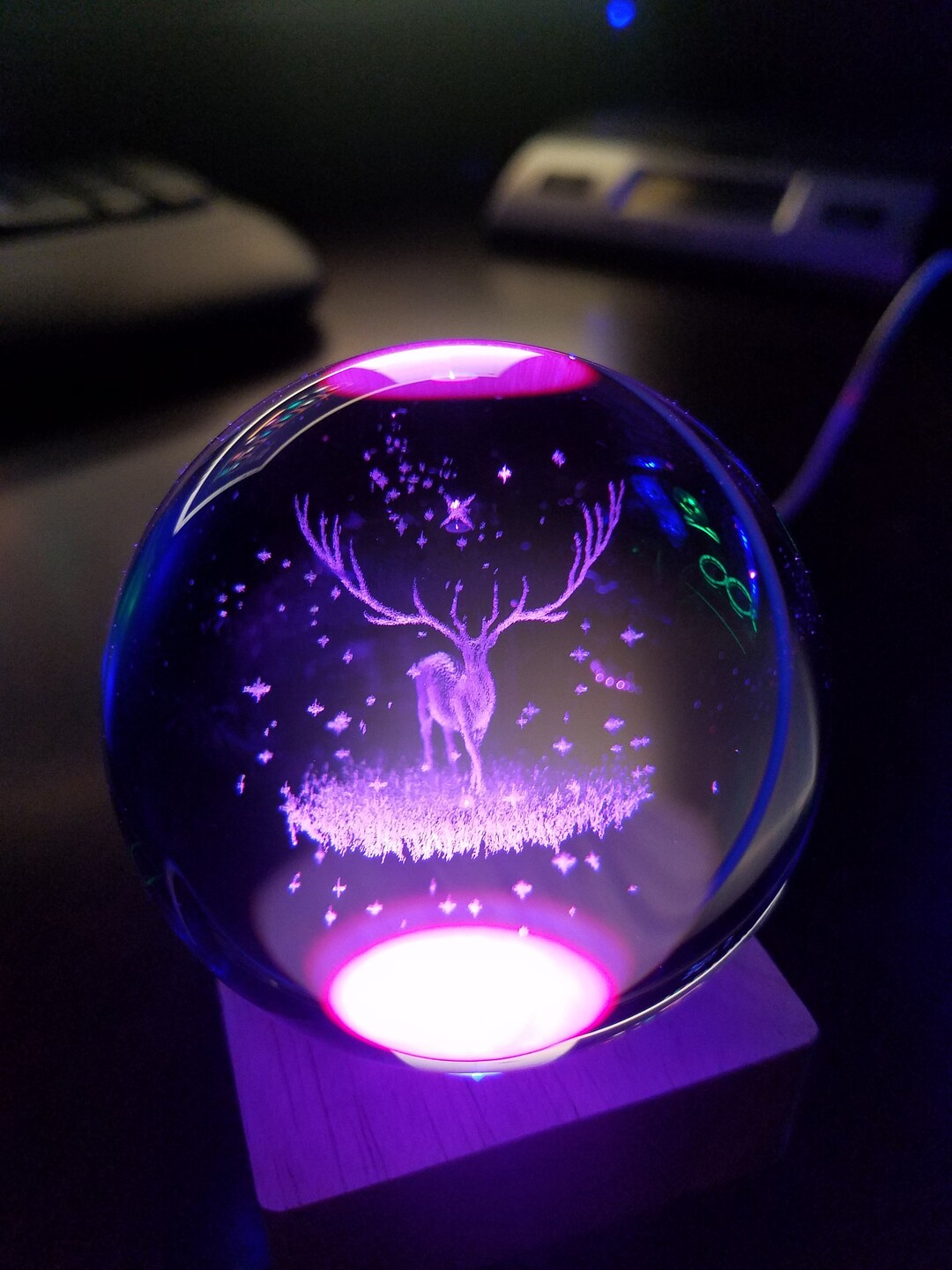 Cosmos Series Crystal Ball Night Lights, Reindeer, Desktop Bedroom - Etsy