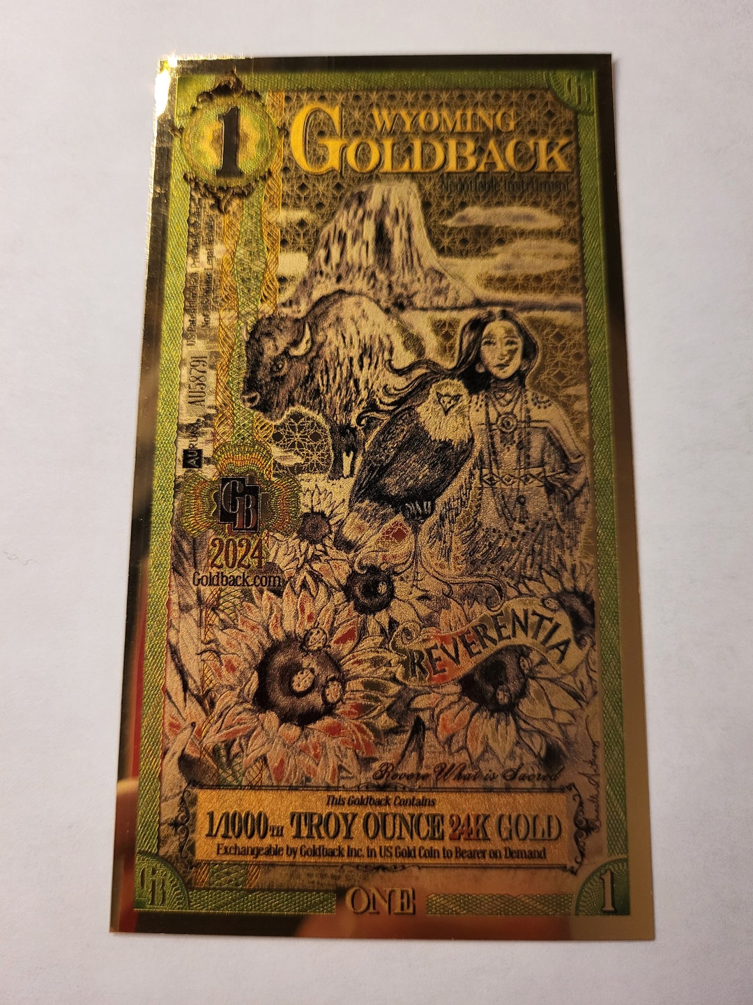1 Wyoming Goldback Aurum Gold Note - Etsy