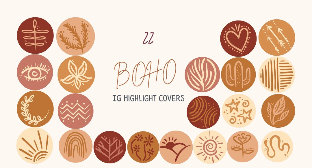 Boho Instagram Highlight Covers, Instagram, Highlight Cover, Boho - Etsy