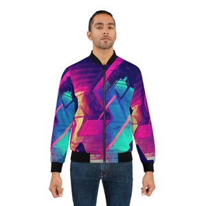 Men's Bomber Jacket, Cyberpunk Jacket, Zip up Jacket, Futuristic Jacket ...