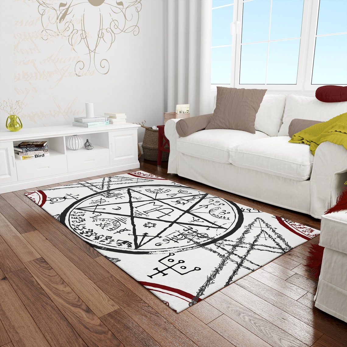Pentagram Rug Baphomet Dornier Rug Satanic Occult Decor | Etsy