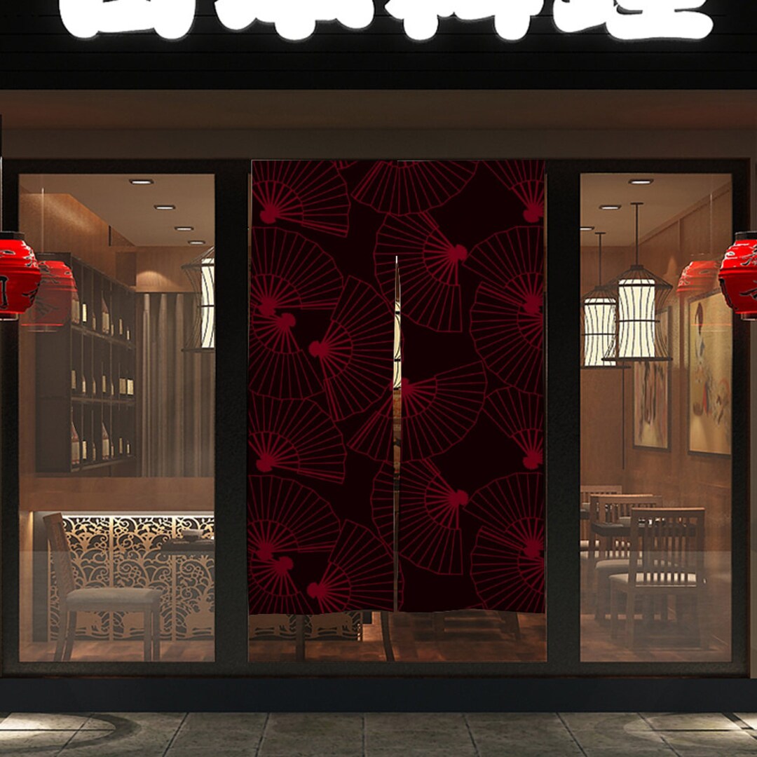 Front Door Hanging Banners 34" X 56", Red Noren, Japanese Noren Curtain ...