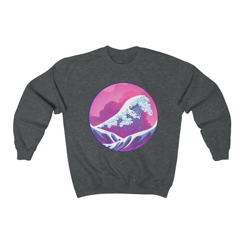 The Great Wave off Kanagawa Unisex Vaporwave Sweater Wave - Etsy