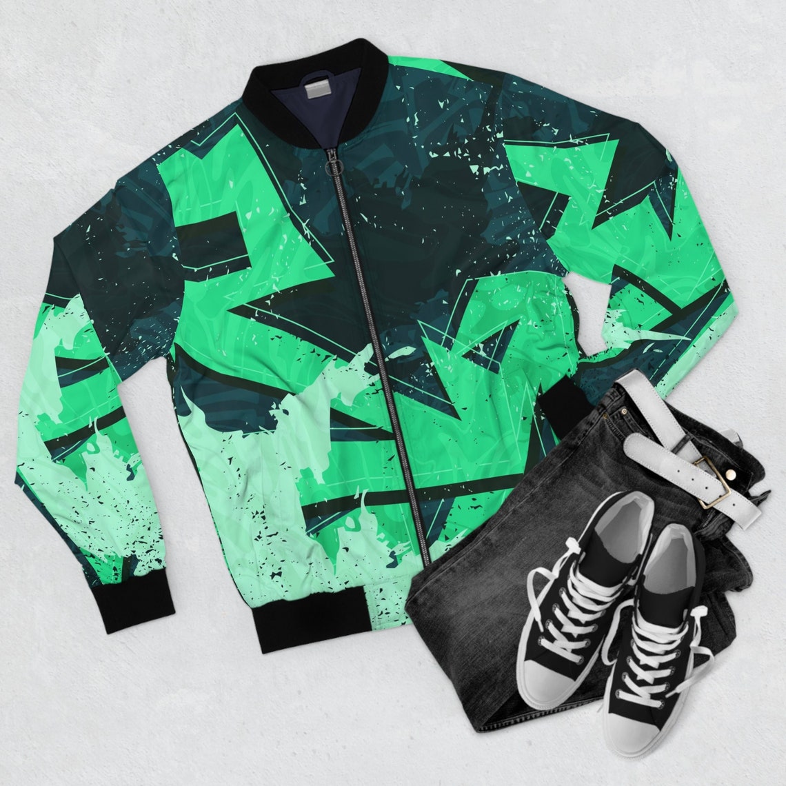 Men's Bomber Cyberpunk Jacket Zip up Jacket Futuristic - Etsy