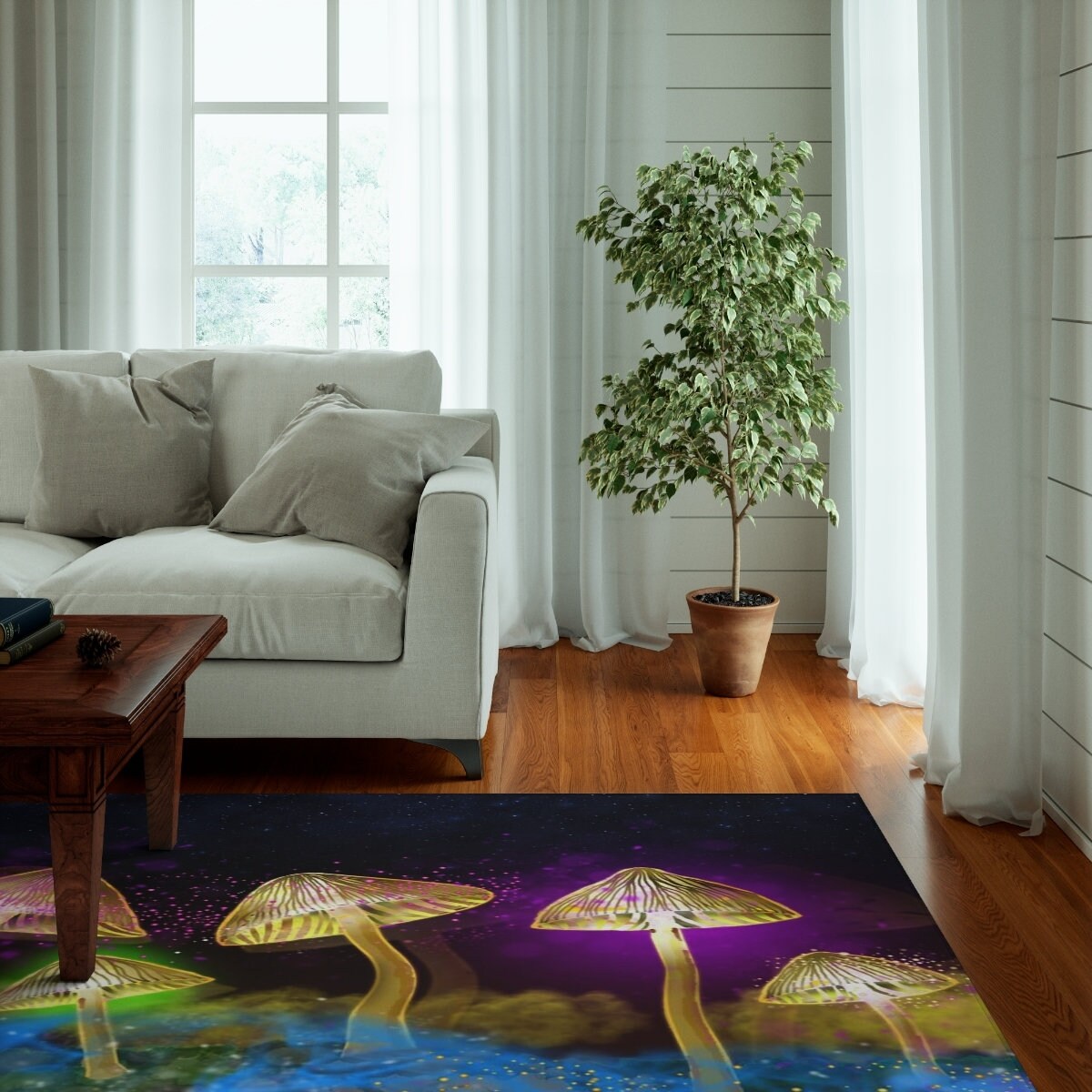 Mushroom Rug Aesthetic Rug Psychedelic Strange Rug Trendy | Etsy