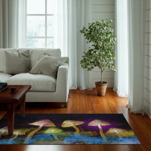 Mushroom Rug Aesthetic Rug Psychedelic Strange Rug Trendy - Etsy