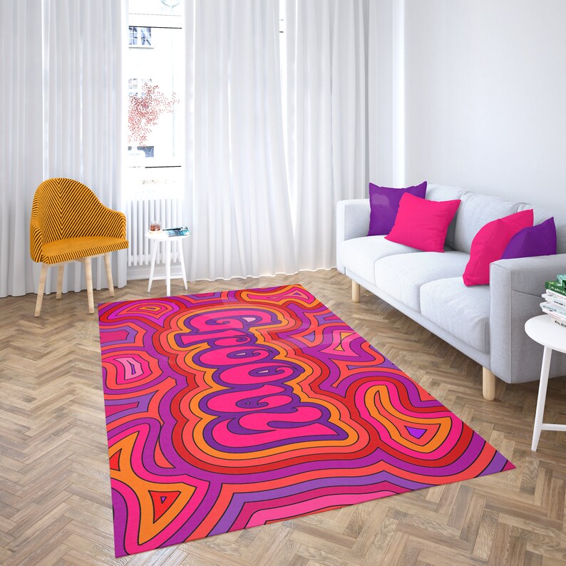 Groovy Rug Unique Dornier Rug Groovy Home Decor Colorful - Etsy