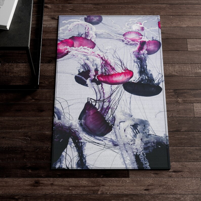 Watercolor Jellyfish Aesthetic Rug Strange Rug Trendy Rug - Etsy