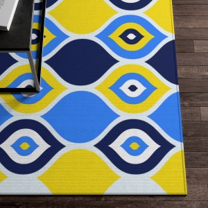 Evil Eye Rug Unique Dornier Rug, Evil Eye Print, Groovy Home Decor ...