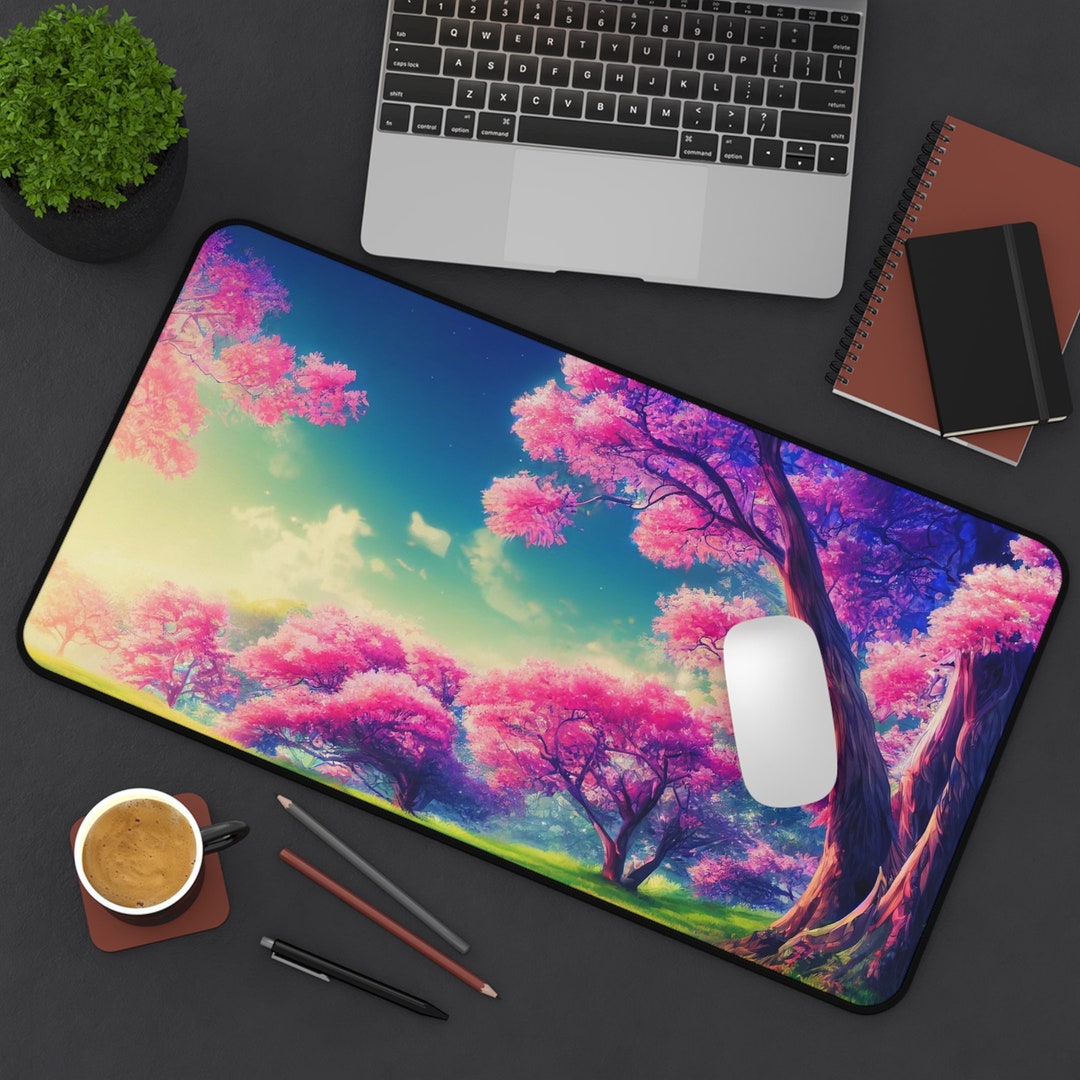 Sakura Mouse Pad Vaporwave Desk Mat Cyberpunk Mousepad Girl Mousepad ...