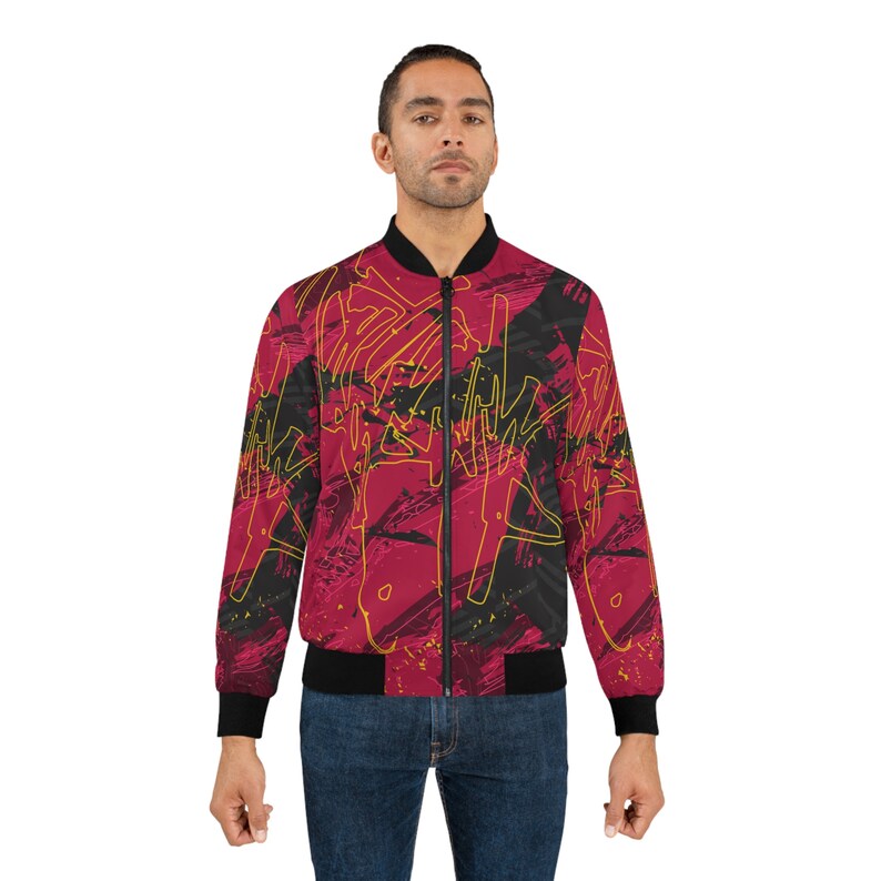 Men's Bomber Jacket, Cyberpunk Jacket, Zip up Jacket, Futuristic Jacket ...