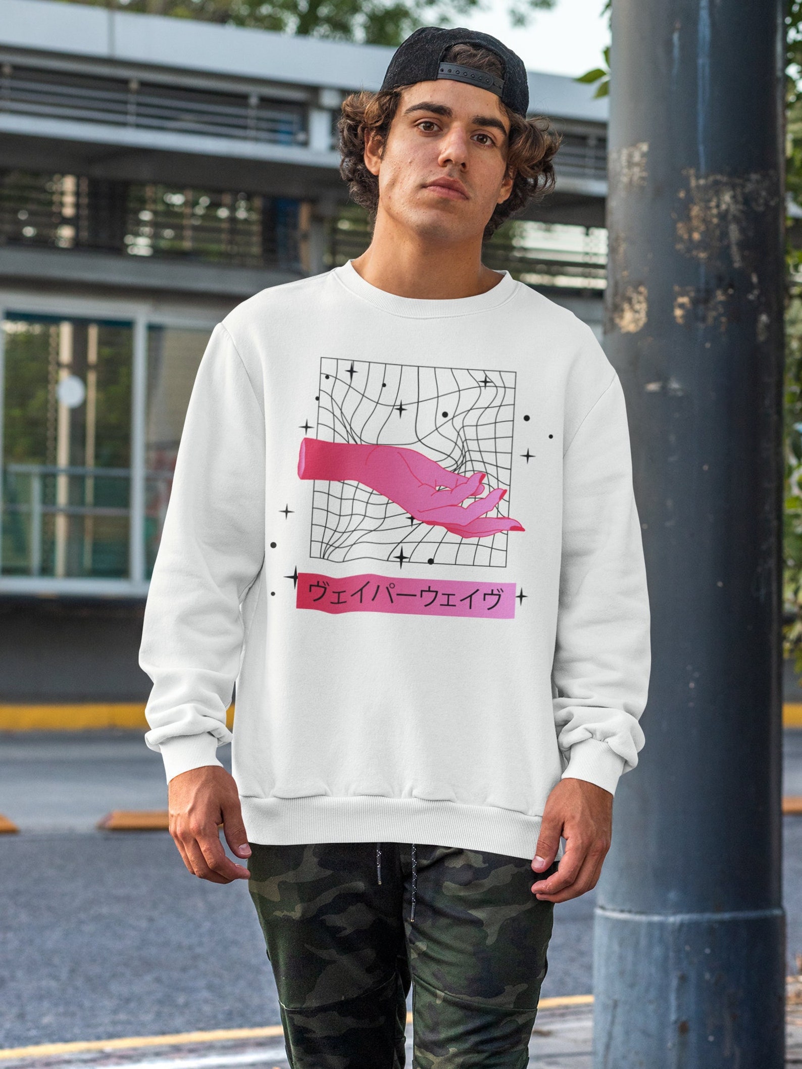 Vaporwave Clothes Unisex Vaporwave Sweater Japanese Kanji | Etsy