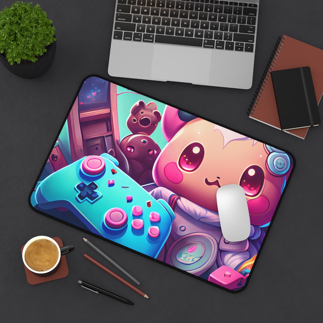 Vaporwave Desk Mat Pink Anime Kawaii Mousepad Gamer Gaming Game ...